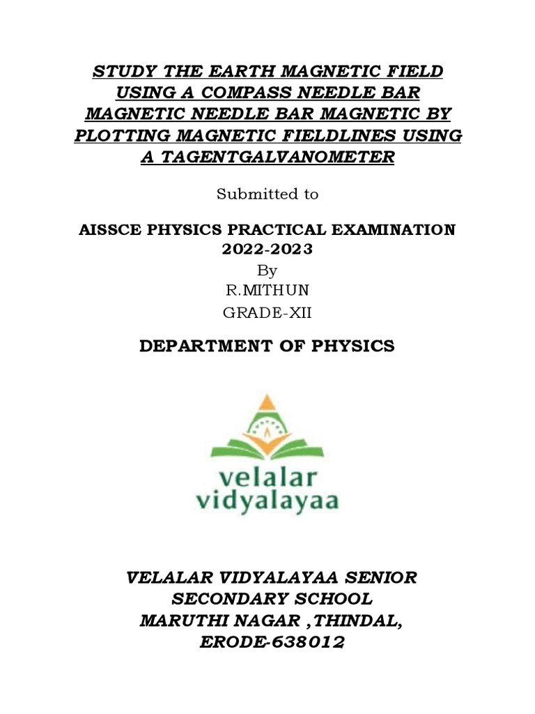 Physics Project First Page | PDF