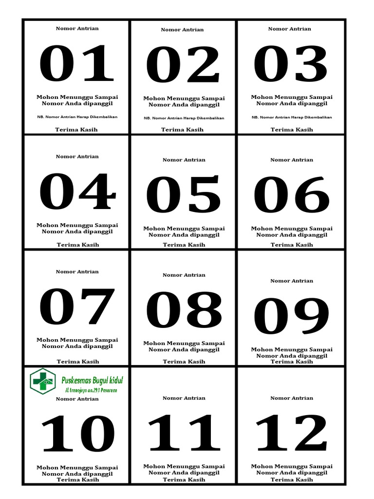 Nomor Antrian | PDF