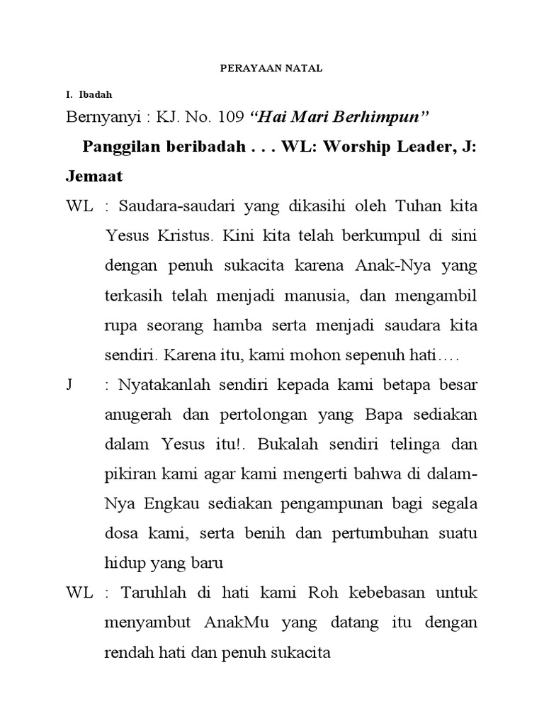 Natal Keluarga Keturunan Ama Duho | PDF