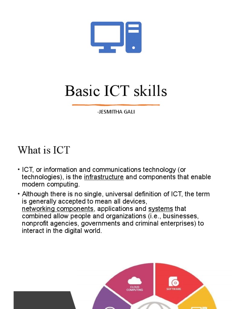 Basic ICT Skills | PDF | Computer Hardware | Laptop