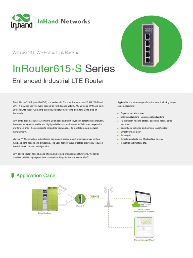 InRouter615-S PRDT Spec V2.8 Nov. 2021 InHand Networks 2 | PDF ...
