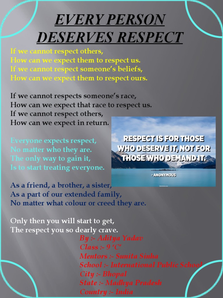 Every Person Deserves Respect | PDF