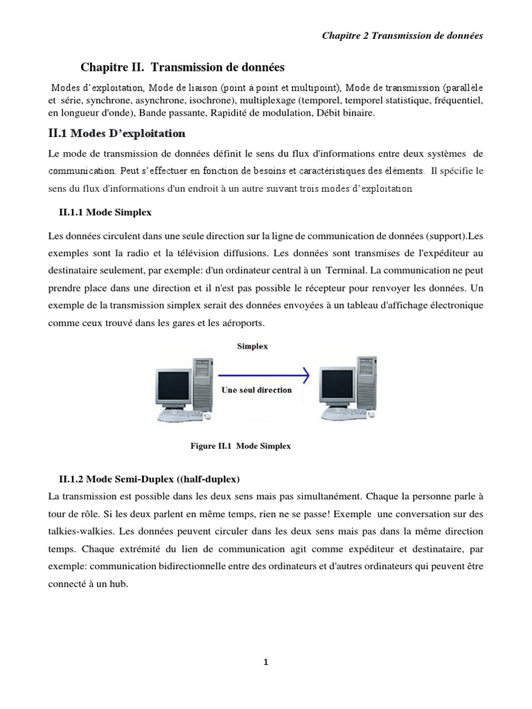 Chapitre 2 Transmission de Données | PDF | Multiplexage | Multiplexage en longueur d'onde