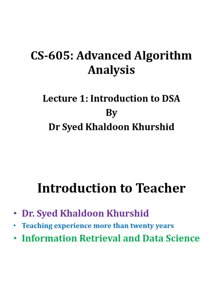 Lecture 1 | Download Free PDF | Algorithms | Data Type