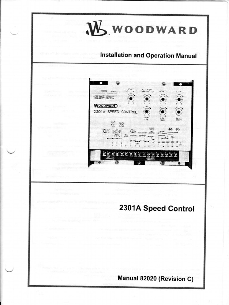 Installation and Operation Manual for the 2301A Speed Control | PDF ...