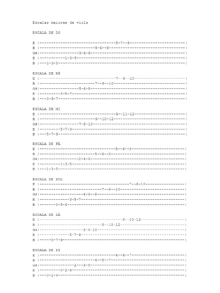 Escala Vertical Na Viola | PDF