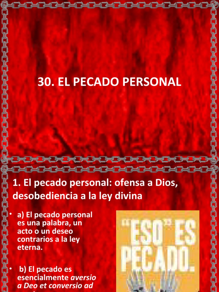 30 El Pecado Personal | PDF | Pecado | Ética religiosa