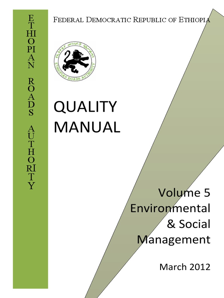 Quality Manual Vol 5 Environmental & Social Management Rev | PDF ...