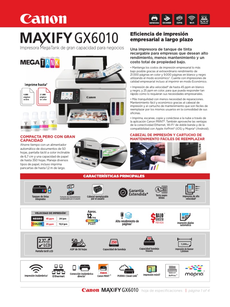 CANON - MAXIFY-GX6010 - Setupsheet - ESP Final | PDF | Mac OS ...