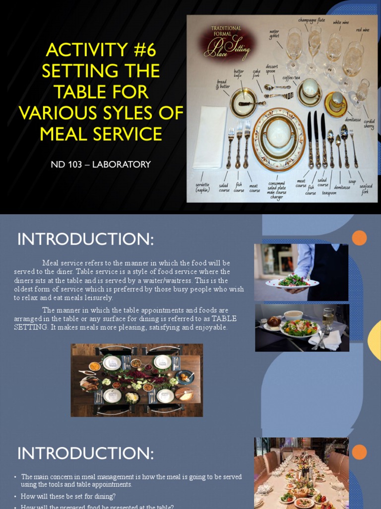 Activity - 6 Table Setting | PDF | Tableware | Cooking
