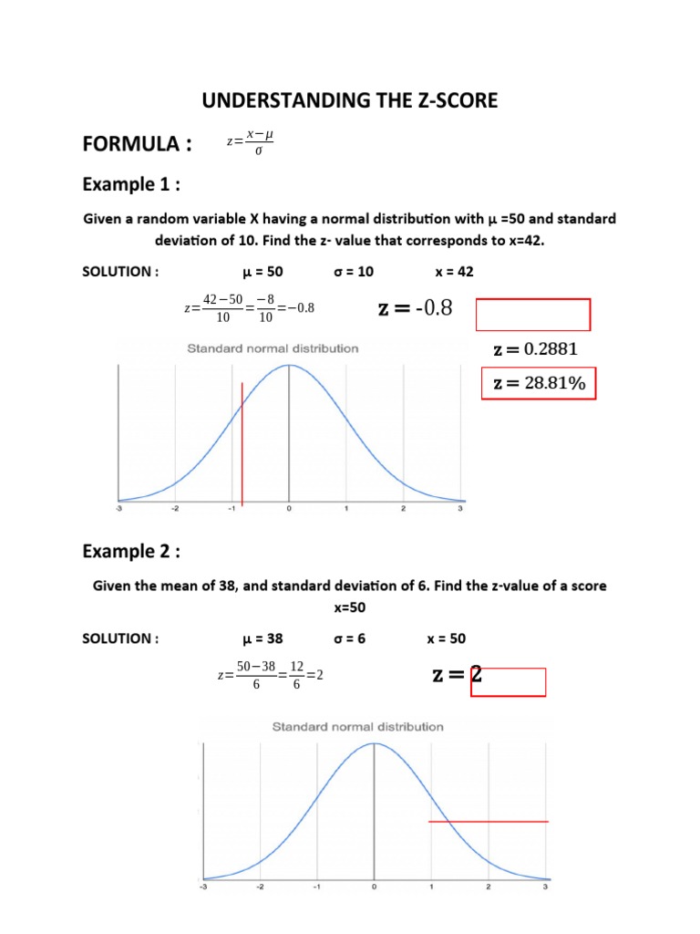 Z-Score Calculation Examples | PDF
