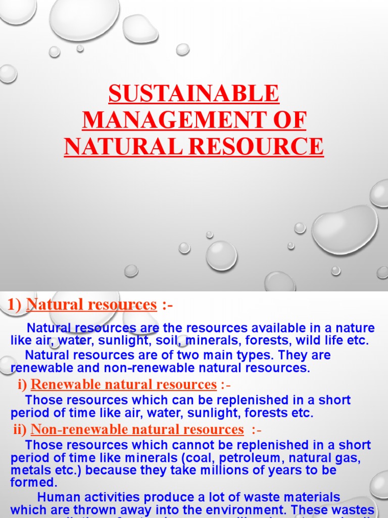 Management of Natural Resources | PDF | Resource | Forests