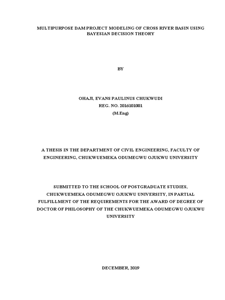 Engr. Dr. E. C. Ohaji PHD Thesis | PDF | Mathematical Optimization | Bayesian Inference