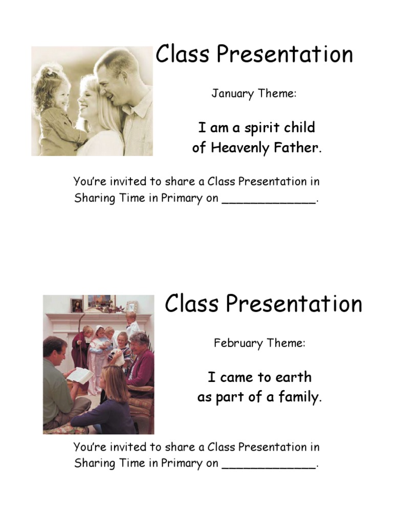 Class Presentation Reminders 2009 | PDF | Confirmation | God The Father