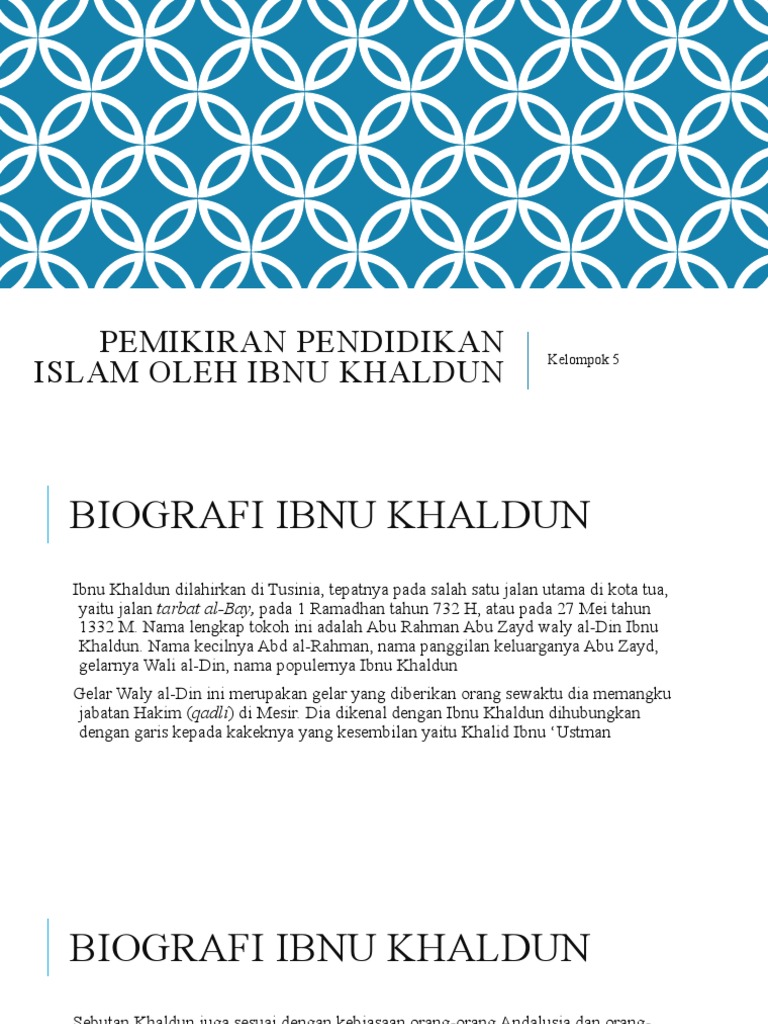 Pemikiran Pendidikan Islam Oleh Ibnu Khaldun | PDF | Agama & Spiritualitas