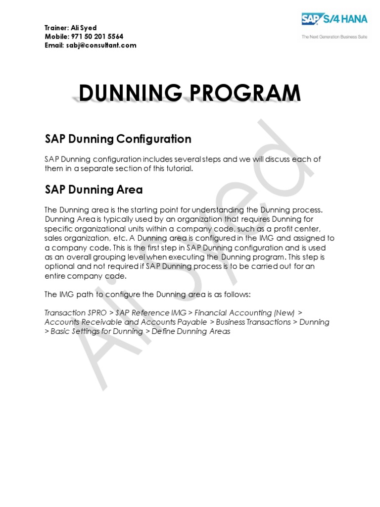 Dunning Program - Accounts Receivable Accounting | PDF | Accounts Payable | Computing