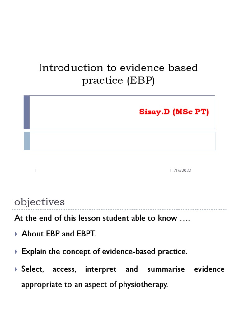 Introduction to Evidence-Based Practice | PDF | Evidence Based Practice ...