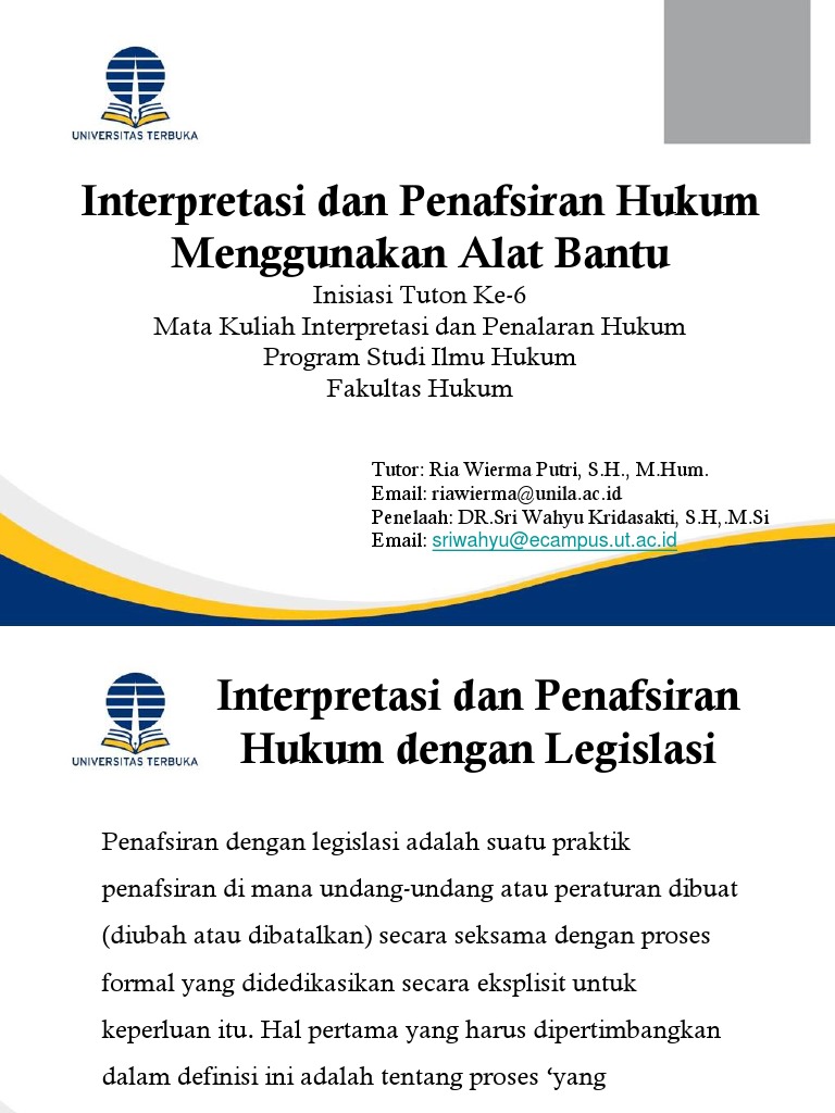 Interpretasi Hukum dan Legislasi Indonesia | PDF