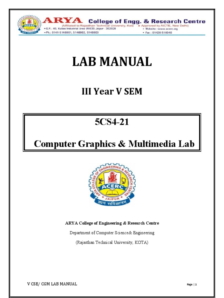 CGM V Sem Lab Manual | PDF | Engineering | Design