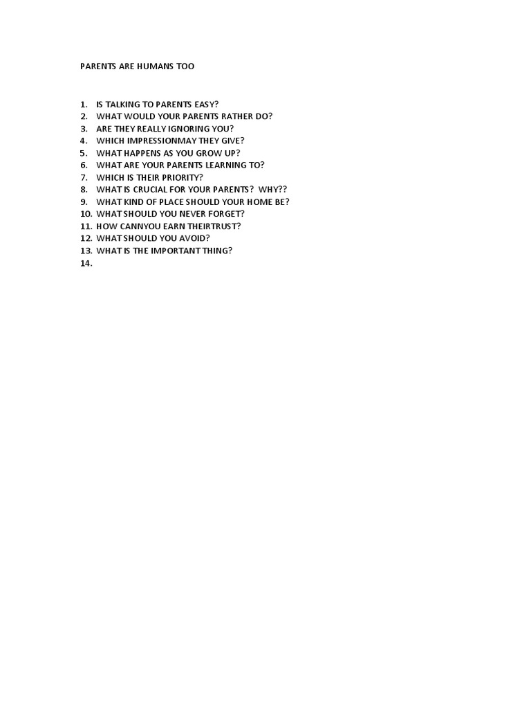 Understanding Parents as Humans | PDF