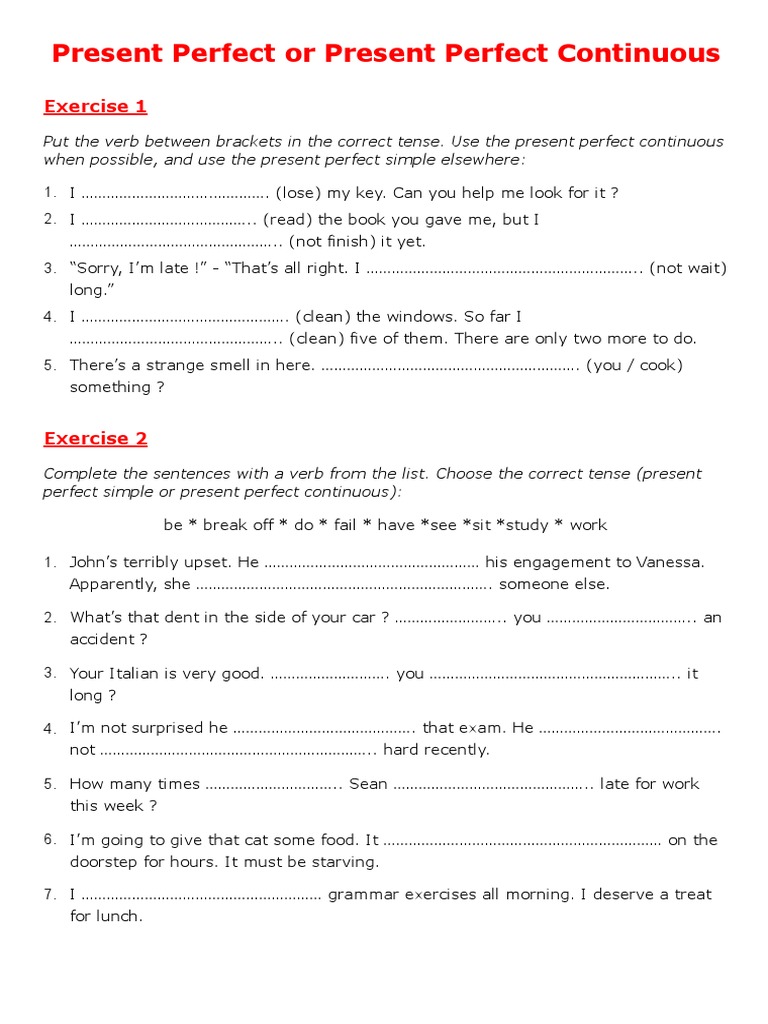 Copia de P Perfect P Continuous 1 | PDF | Linguistics