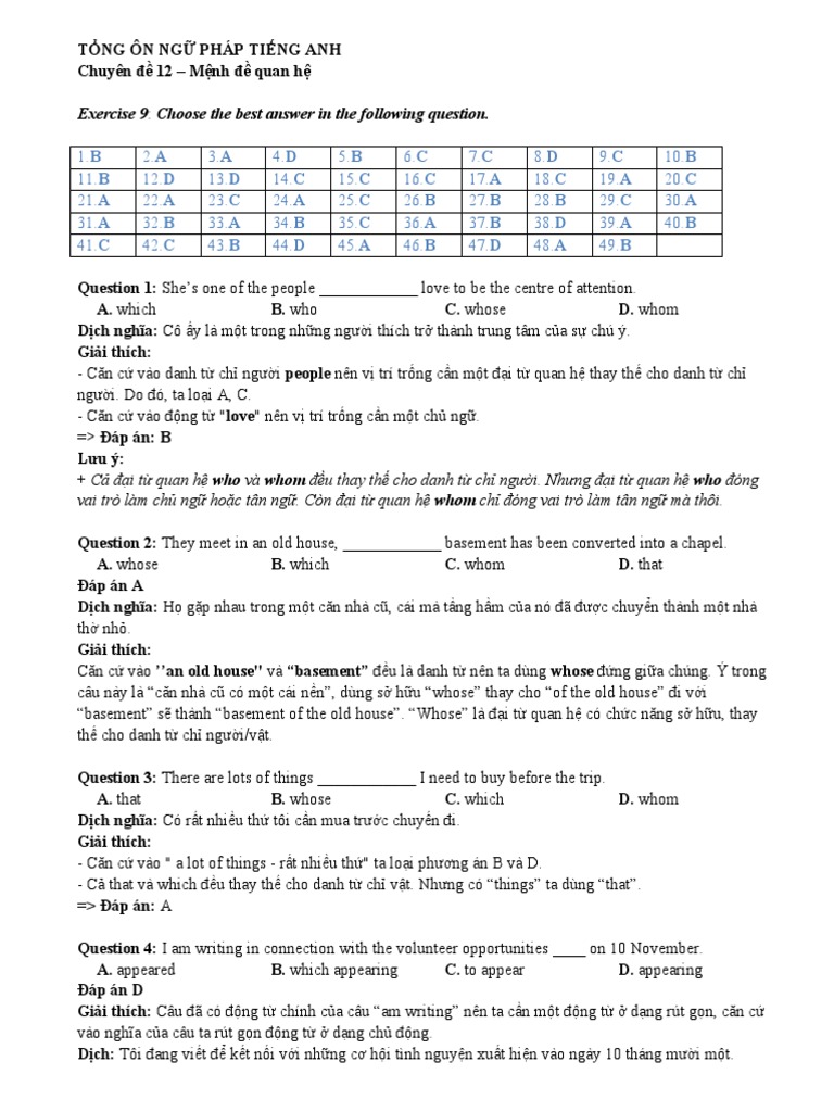 CD12 Exercise 9 KEY | PDF