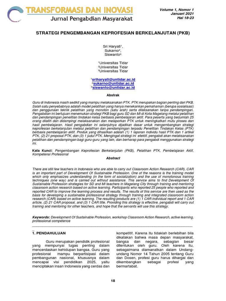 Strategi Pengembangan Keprofesian Berkelanjutan | PDF