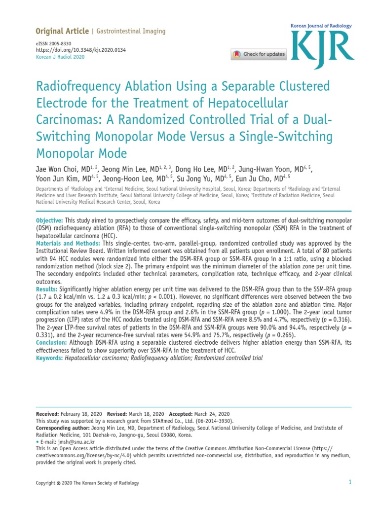 Radiofrequency Ablation Using A Separable Clustere | PDF | Medical ...