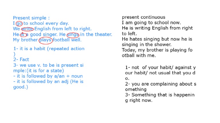 Present Simple Vs Present Continuous Error Correction | PDF