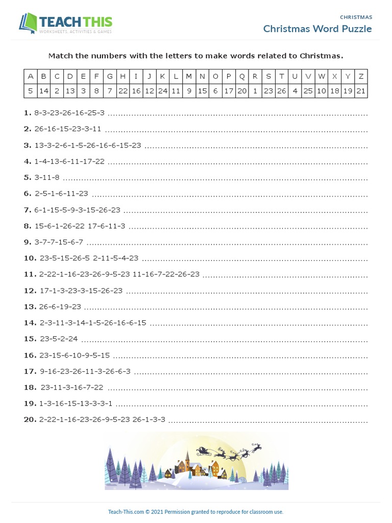 Christmas Word Puzzle | PDF