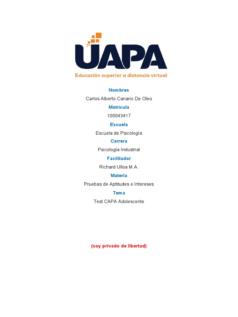 Tarea 7. Pruebas de Aptitudes e Intereses. | PDF | Sicología | Las emociones