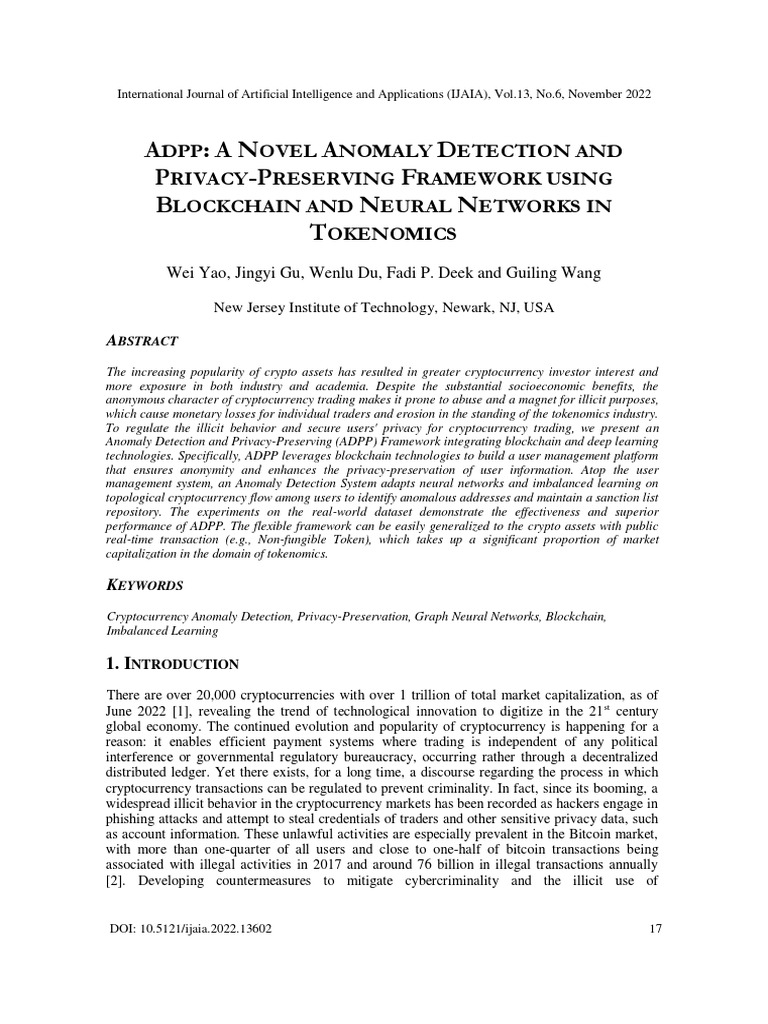 Adpp: A Novel Anomaly Detection and Privacy-Preserving Framework Using Blockchain and Neural ...