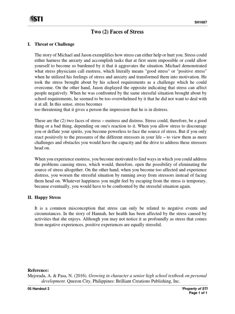 05 Handout 2 PerDev | PDF | Stress (Biology) | Health Sciences