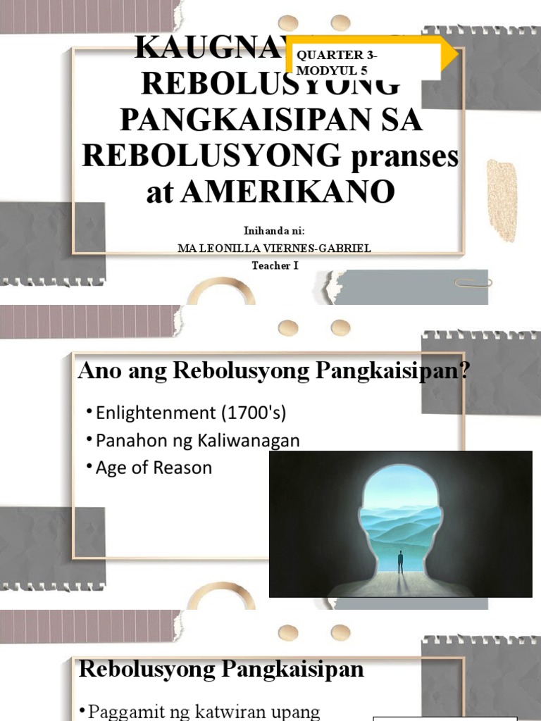 Kaugnayan Ng Rebolusyong Pangkaisipan Sa Rebolusyong Amerikano Pdf