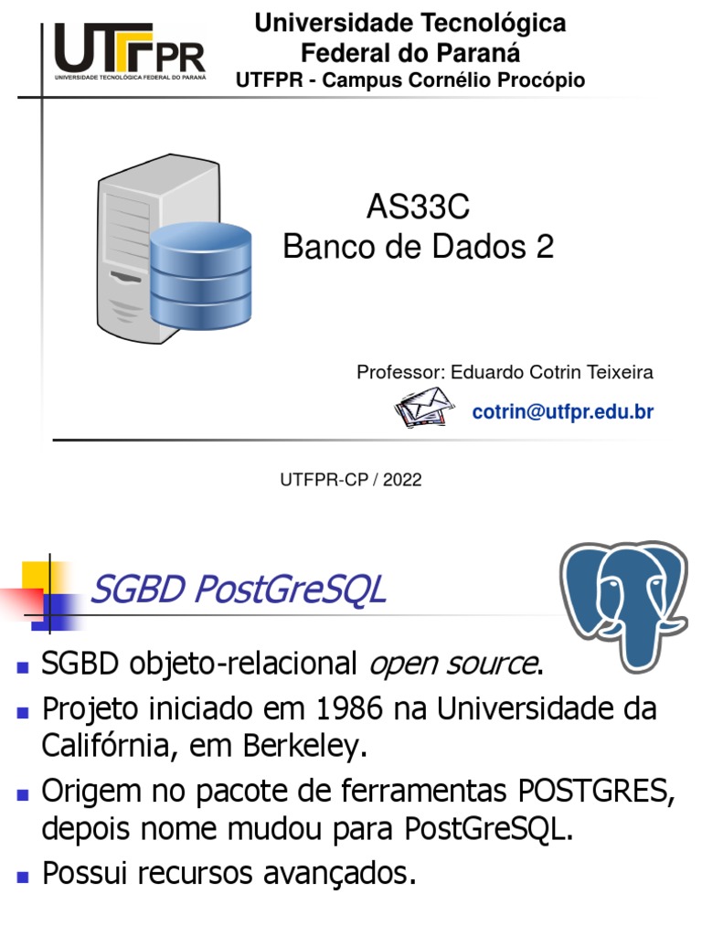 01-Introdução Ao PostGreSQL e Revisão SQL (DDL - 1 Parte) | PDF | SQL ... 01-Introdução Ao PostGreSQL e Revisão SQL (DDL - 1 Parte) | PDF | SQL ...
