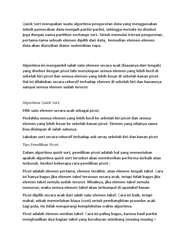 Materi QuickShort 1 | PDF