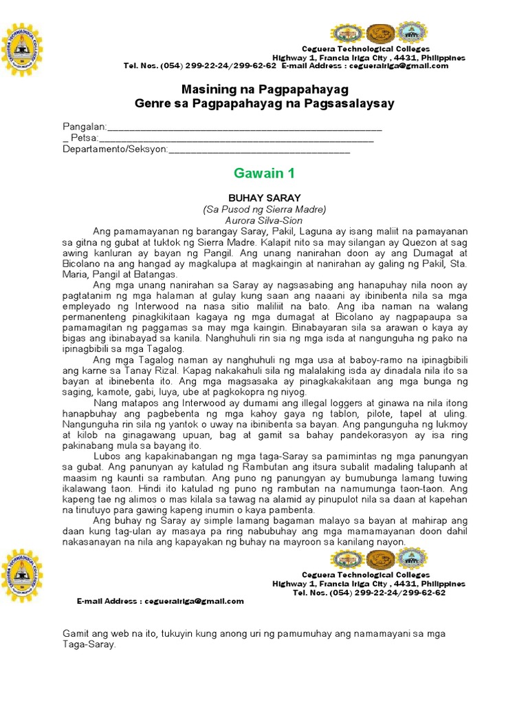 G3 Pagsasalaysay | PDF