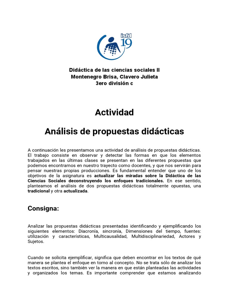 Analisis de Propuesta Didactica 1 | PDF | Aprendizaje | Realidad
