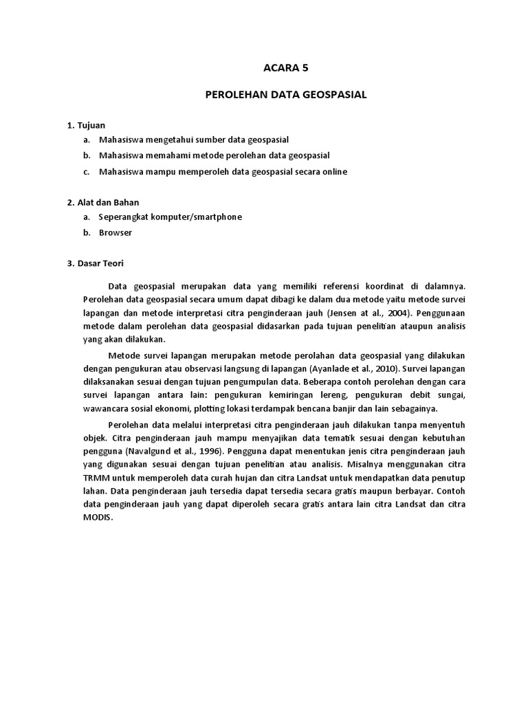 Panduan Perolehan Data Geospasial | PDF