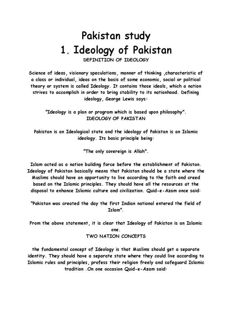 Pakistan Studies Notes | PDF | Non Aligned Movement | Two Nation Theory