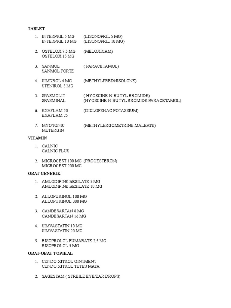 Obat Lasa | PDF | Pharmaceutical Sciences | Pharmacy