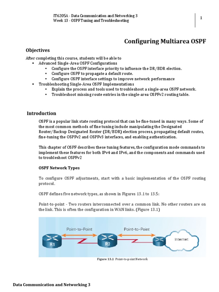 Week 13 - OSPF Configuring Multiarea PDF | PDF | Computer Network | Routing Week 13 - OSPF Configuring Multiarea PDF | PDF | Computer Network | Routing