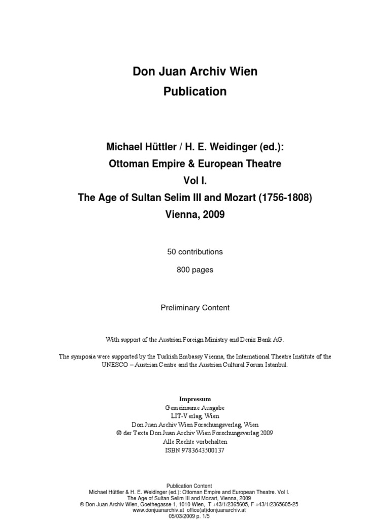 Ottoman Empire and European Theatre Content | PDF | Vienna | Ottoman Empire