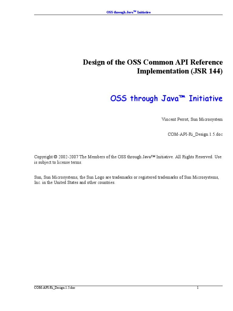 Com API Ri Design.1.5 | PDF | Enterprise Java Beans | Application ...