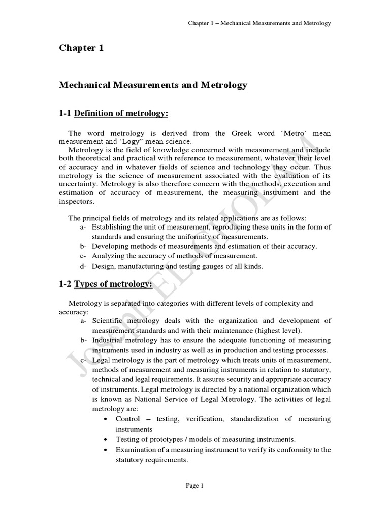 Chapter 1 | PDF | Accuracy And Precision | Metrology