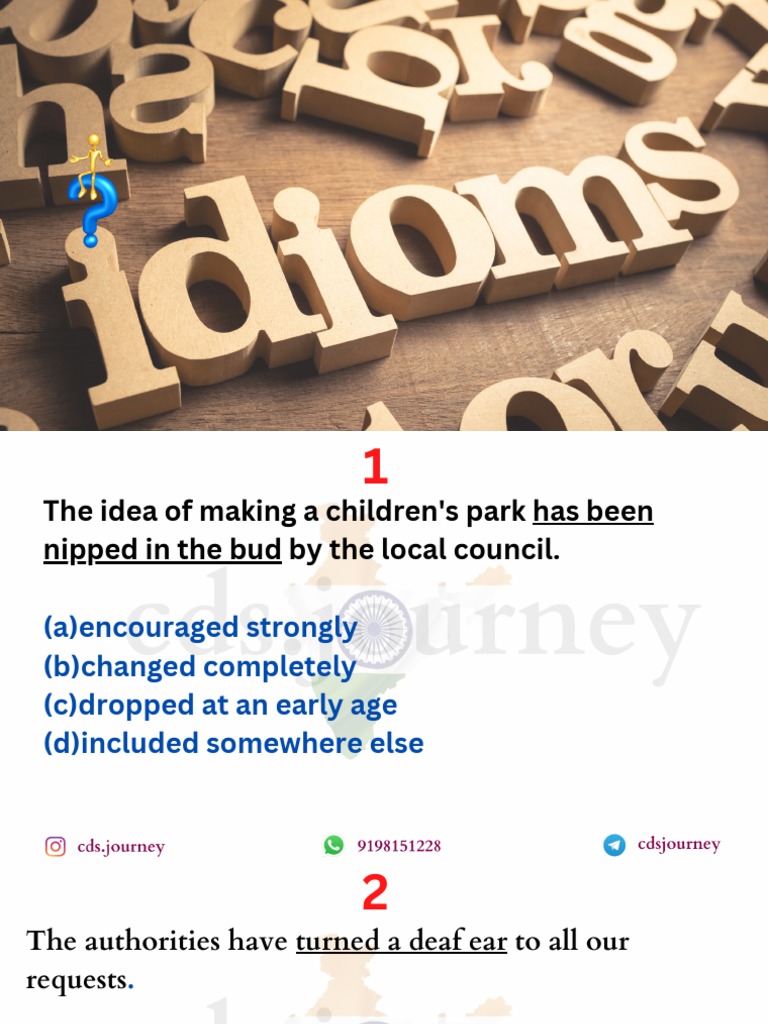 Idioms - Practice + Test | PDF