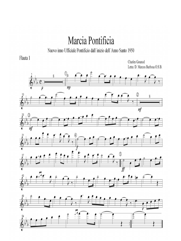 Hino Pontifício - Flute 1 | PDF