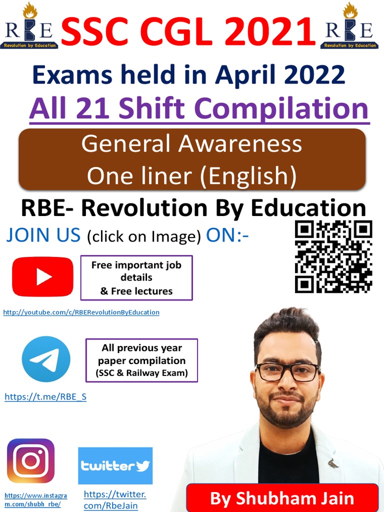 GKEng One Liner SSC CGL 2021 Tier 1 Compilation by Shubham Jain | PDF
