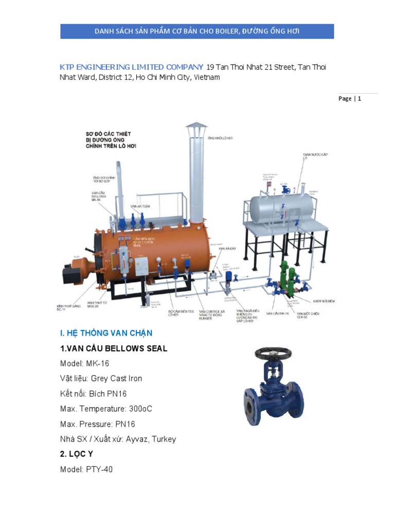 CÁC SẢN PHẨM VAN-THIẾT BỊ LÒ HƠI KTP ENGINEERING-03 | PDF