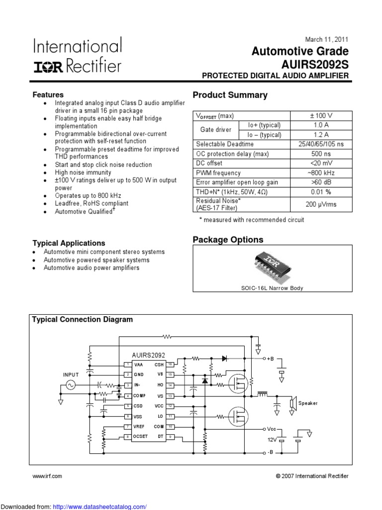 Auirs 2092 S | PDF | Rectifier | Amplifier